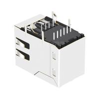 China LPJE305CNL Tab Up Without LED Single USB RJ45 Modular Jack Without Integrated Magnetics for sale