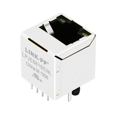 China Belfuse SS-74301-002 Compatible LINK-PP LPJE681BDNL Green/Yellow LED 8P8C Vertical RJ45 Jack without Integrated Magnetics for sale