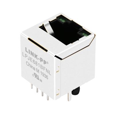 China LPJE681BFNL 1X1 Port Vertical RJ45 Jack Connector without Integrated Magnetics Green/Green LED for sale