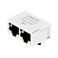 China Amphenol 10118061-5005010LF Compatible LINK-PP LPJE102DNL Tab Down Without LED 1X2 Port Connector RJ45 without Integrated Magnetics for sale