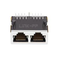 China Amphenol 10118061-5005010LF Compatible LINK-PP LPJE102DNL Tab Down Without LED 1X2 Port Connector RJ45 without Integrated Magnetics for sale