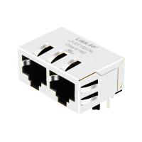 China Tyco 1-1734697-2 Compatible LINK-PP LPJEF102CNL Tab Down Without LED 1X2 Port Modular Jack without Integrated Magnetics for sale