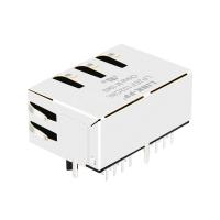 China Tyco 5406562-2 Compatible LINK-PP LPJEF102CNL Tab Down Without LED 1X2 Port RJ45 Jack without Integrated Magnetics for sale