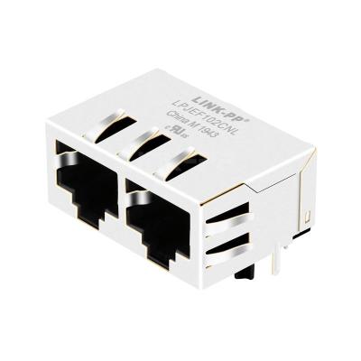 China Molex 441500011 Compatible LINK-PP LPJEF102CNL Tab Down Without LED 1X2 Port RJ45 Jack without Integrated Magnetics for sale