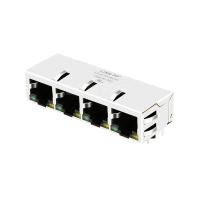 China Amphenol SS-748804SC5-BB-PG4-BZ Compatible LINK-PP LPJE104AENL Tab Down Green/Yellow LED 1X4 Port RJ45 Modular without Integrated Magnetics for sale