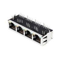 China X Multiple XMK-9742-8824-433D-L1-A Compatible LINK-PP LPJE104AENL Tab Down Green/Yellow LED 1X4 Port RJ45 Modular without Integrated Magnetics for sale