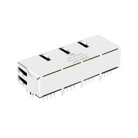 China X Multiple XMK-9742-8824-433D-L1-A Compatible LINK-PP LPJE104AENL Tab Down Green/Yellow LED 1X4 Port RJ45 Modular without Integrated Magnetics for sale