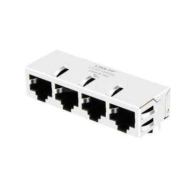 China Molex 441500012-4 Compatible LINK-PP LPJEF104CNL Tab Down Without LED 1X4 Port RJ45 Jack without Integrated Magnetics for sale