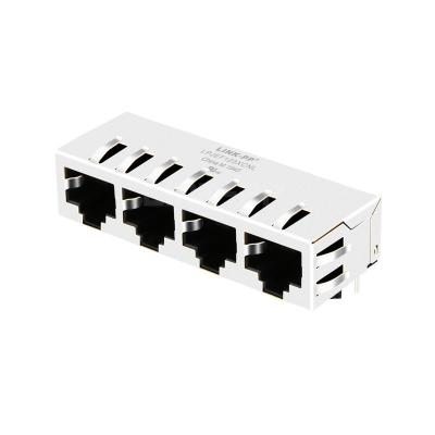 China Tab Down Without Led 1X4 Port RJ45 Magjack Connector without Integrated Magnetics for sale
