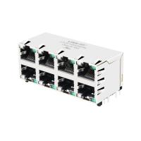 China X Multiple XRJD-S-24-8-8-W26 Compatible LINK-PP LPJE108XA62NL Tab Up Red&Yellow/Green LED 2X4 Port Jack RJ45 without Integrated Magnetics for sale