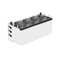 China LPJE108XAGNL Tab Up Yellow/Green LED 2X4 Port RJ45 Jack Connector without Integrated Magnetics for sale