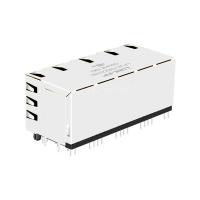 China LPJE108XAGNL Tab Up Yellow/Green LED 2X4 Port RJ45 Jack Connector without Integrated Magnetics for sale