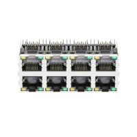 China X Multiple XRJD-S-24-8-8-4 Compatible LINK-PP LPJE108XAHNL Tab Up Green/Yellow LED 2X4 Port Connector Ethernet without Integrated Magnetics for sale