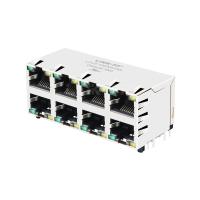 China LPJE108XAHNL 2x4 Port RJ45 Jack Without Integrated Magnetics Green/Yellow LED for sale