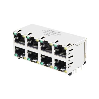 China LPJE108XAHNL 2x4 Port RJ45 Jack Without Integrated Magnetics Green/Yellow LED for sale