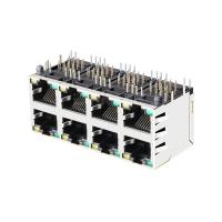 China LPJE108XAHNL 2x4 Port RJ45 Jack Without Integrated Magnetics Green/Yellow LED for sale