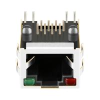 China Amphenol RJHSE-5387-02 Compatible LINK-PP LPJE101A80NL Tab Up Red/Green LED 1X1 Port Connector Lan RJ45 without Integrated Magnetics for sale