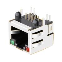 China Amphenol RJHSE-5387-02 Compatible LINK-PP LPJE101A80NL Tab Up Red/Green LED 1X1 Port Connector Lan RJ45 without Integrated Magnetics for sale