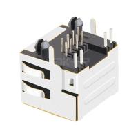 China Amphenol RJHSE-5387-02 Compatible LINK-PP LPJE101A80NL Tab Up Red/Green LED 1X1 Port Connector Lan RJ45 without Integrated Magnetics for sale