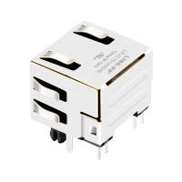 China Amphenol RJHSE-5387-02 Compatible LINK-PP LPJE101A80NL Tab Up Red/Green LED 1X1 Port Connector Lan RJ45 without Integrated Magnetics for sale