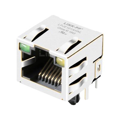 China Molex SD-48146-001 Compatible LINK-PP LPJE101AHNL 1X1 Port RJ45 Jack without Integrated Magnetics Tab Up Green/Yellow LED for sale