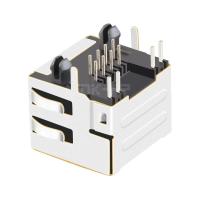 China Molex SD-48146-001 Compatible LINK-PP LPJE101AHNL 1X1 Port RJ45 Jack without Integrated Magnetics Tab Up Green/Yellow LED for sale