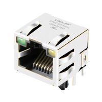 China LPJE101AHNL Tab Up Green/Yellow LED 1X1 Port Short RJ45 Modular Jack Without Integrated Magnetics for sale