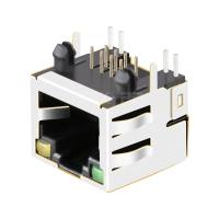 China LPJE101AHNL Tab Up Green/Yellow LED 1X1 Port Short RJ45 Modular Jack Without Integrated Magnetics for sale