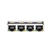 China Pulse E5J88-14CJ22-L Compatible LINK-PP LPJE401AGNL Tab Up Yellow/Green LED 1X4 Port Ethernet RJ45 Connection without Integrated Magnetics for sale
