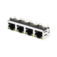China Pulse E5J88-14CJ22-L Compatible LINK-PP LPJE401AGNL Tab Up Yellow/Green LED 1X4 Port Ethernet RJ45 Connection without Integrated Magnetics for sale