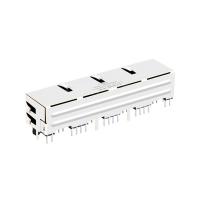China Pulse E5J88-34CJ22-L Compatible LINK-PP LPJE401AHNL Tab Up Green/Yellow LED 1X4 Port Modular Jack without Integrated Magnetics for sale