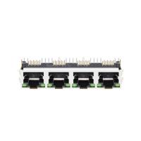 China Pulse E5J88-24CJ25-L Compatible LINK-PP LPJE401AWNL 1X4 Port RJ45 Jack without Integrated Magnetics Tab Up Green/Green LED for sale