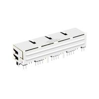 China LPJE401AWNL 1X4 Port Side Entry Pcb Shielded RJ45 Modular Jack without Integrated Magnetics Tab Up Green/Green LED for sale