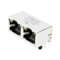 China LPJE201BGNL Tab Down Yellow/Green LED 1X2 Port RJ45 Magnetic Jack without Integrated Magnetics for sale