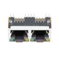 China LPJE201BGNL Tab Down Yellow/Green LED 1X2 Port RJ45 Magnetic Jack without Integrated Magnetics for sale