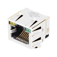 China LPJES101XAGNL Right Angle RJ45 Female Connector without Integrated Magnetics Tab Up Yellow/Green Led for sale