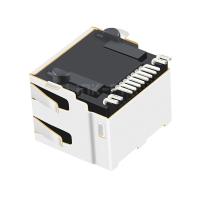 China LPJES101XAGNL Right Angle RJ45 Female Connector without Integrated Magnetics Tab Up Yellow/Green Led for sale