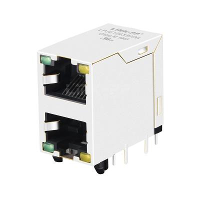China LPJE106XBHNL Without Integrated Magnetics RJ45 Female Connector 2X1 Port Green/Yellow LED for sale