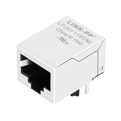 China Tab Down Without LED 1X1 Port Side Entry Pcb Shielded RJ45 Modular Jack without Integrated Magnetics for sale