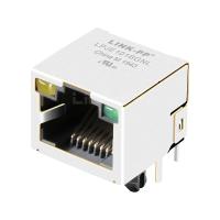 China LPJE101BGNL Ethernet RJ45 Jack without Integrated Magnetics Tab Up Yellow/Green LED 1X1 Port for sale