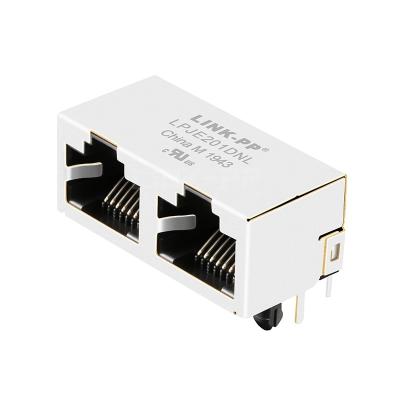 China LPJE201DNL Tab Up Without LED 1X2 Port 8P8C Modular Connector RJ45 Jacks without Integrated Magnetics for sale