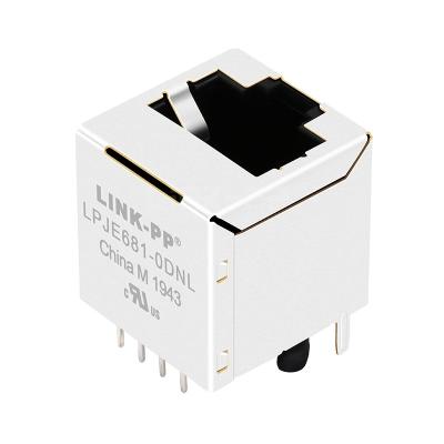 China Side Entry Shielded Tab Up Without Led 1X1 Port Vertical RJ45 Modular Jacks without Integrated Magnetics for sale