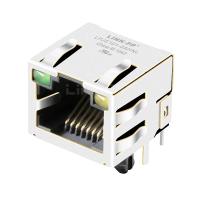 China LPJE101-0AHNL 1X1 Port RJ45 8P8C Modular Jack without Magnetics Tab Up Green/Yellow Led for sale