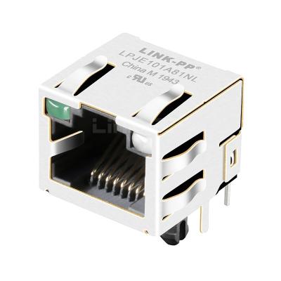 China Tab Up Green/Yellow&Green LED 1X1 Port Ethernet RJ45 Jack without Integrated Magnetics for sale