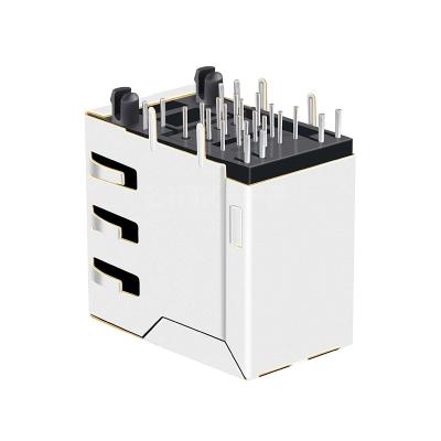 China Green/Yellow&Green LED 2X1 Port RJ45 Female Connectors without Integrated Magnetics for sale