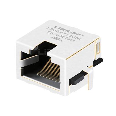 China LPJE4713CNL 1X1 Port Without LED PCB Edge THT Shielded Low Profile RJ45 Jack Without Integrated Magnetics for sale