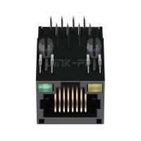 China LPJE160NDNL 1X1 Port RJ45 Modular Jack without Integrated Magnetics Tab Down Yellow/Green Led for sale