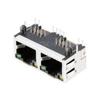 China LPJE201AGNL Tab UP Yellow/Green LED 1X2 Port RJ45 Modular Jack Without Integrated Magnetics for sale