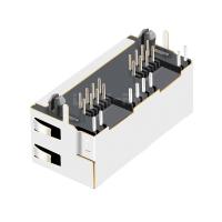 China LPJE201AGNL Tab UP Yellow/Green LED 1X2 Port RJ45 Modular Jack Without Integrated Magnetics for sale