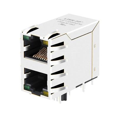 China LPJE17200AENL Green/Yellow LED 2X1 Port RJ45 Jacks without Integrated Magnetics for sale